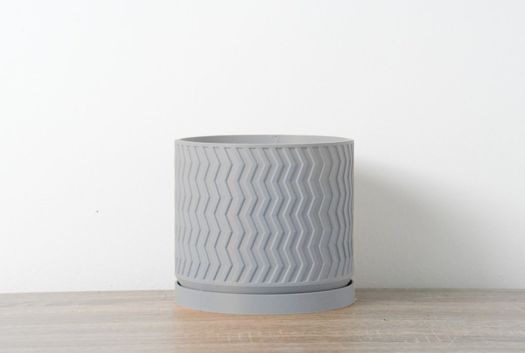 The Panama Planter in Steel Gray, Plant Pot With Drainage, 3D Printed ...