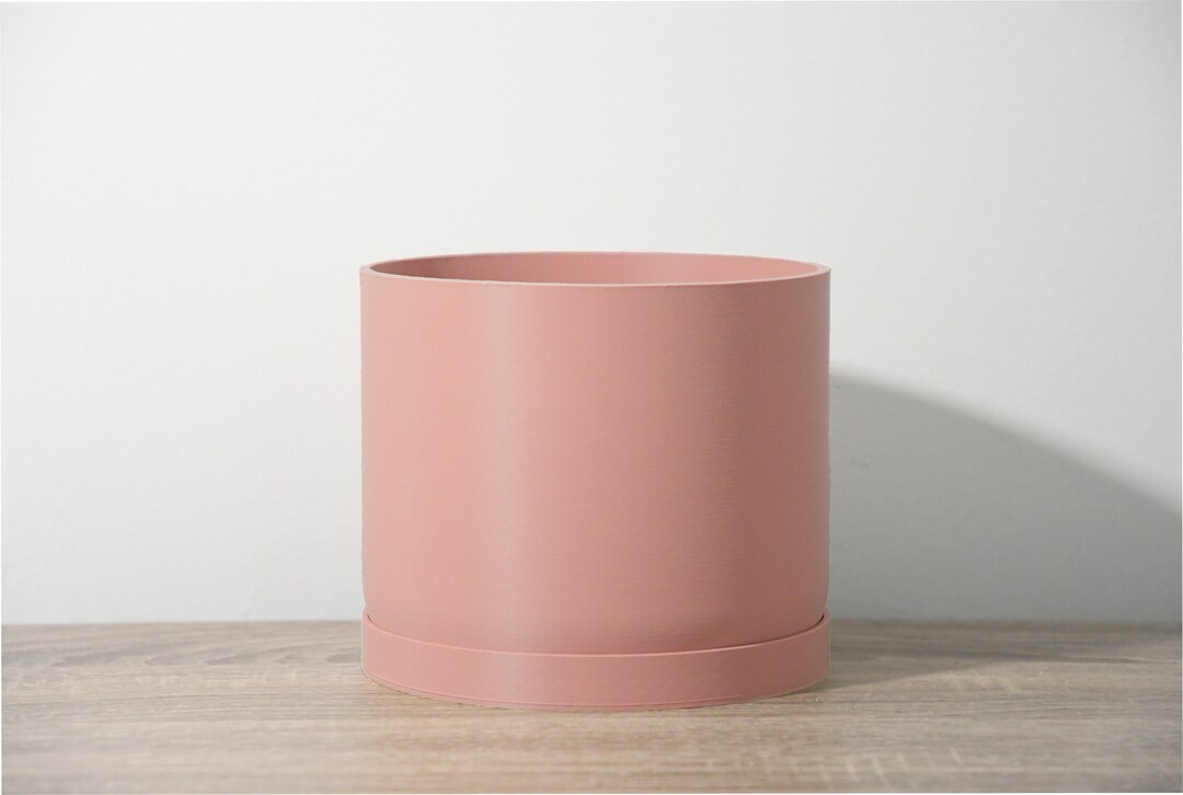 The Simple Planter in Country Pink, Plant Pot With Drainage, 3D Printed ...