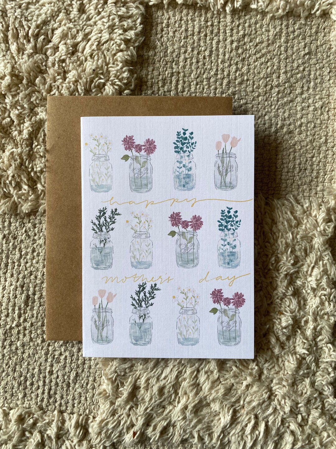 Mason Jar Flowers - Mother’s Day Card - Etsy