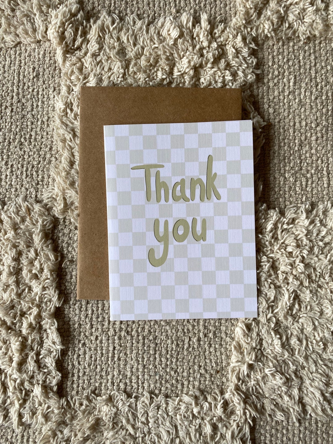 Checkered Thank You - Greeting Card - Etsy