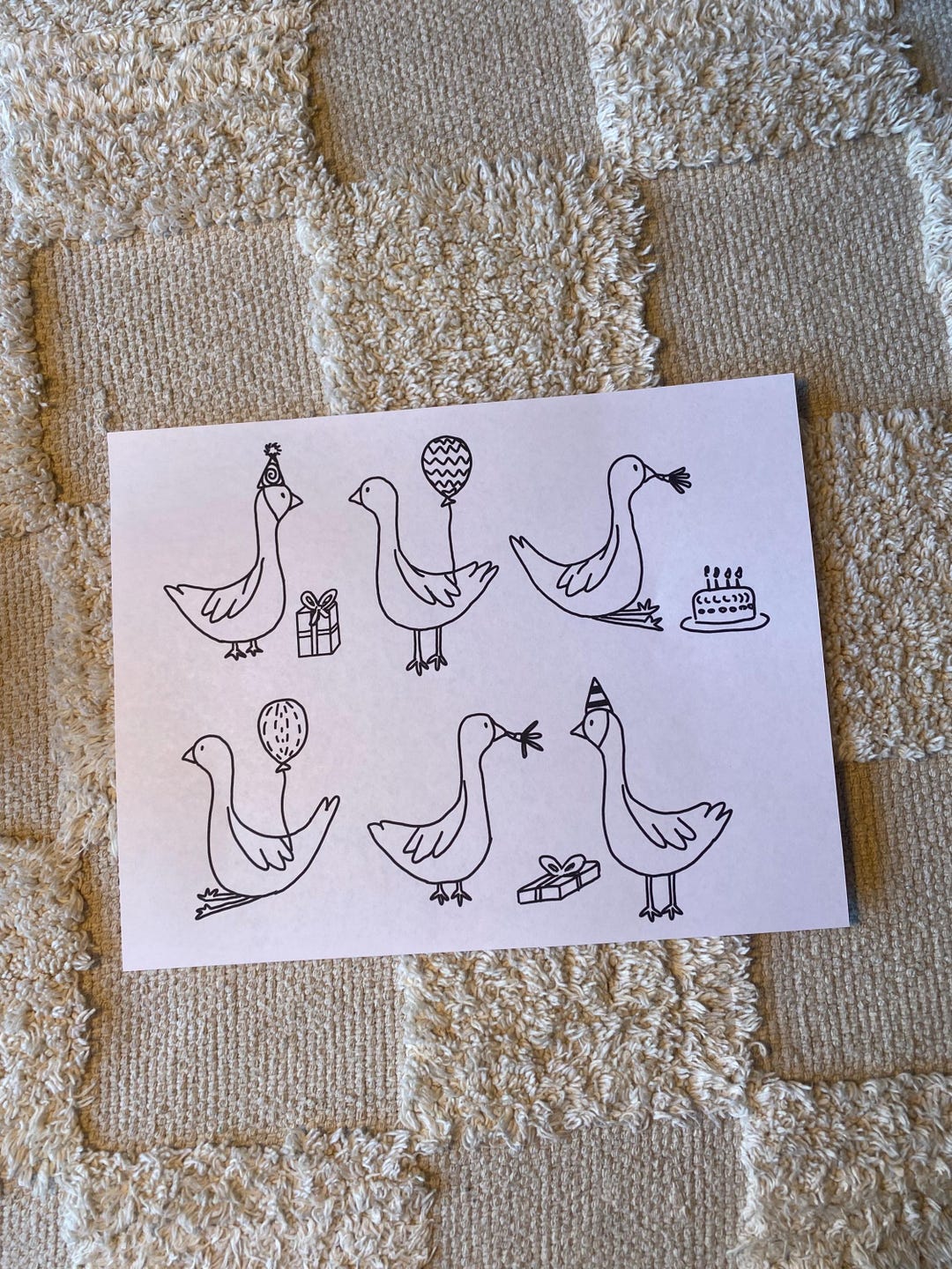 Silly Goose Birthday Coloring Sheets -3 Different Sheet - Etsy
