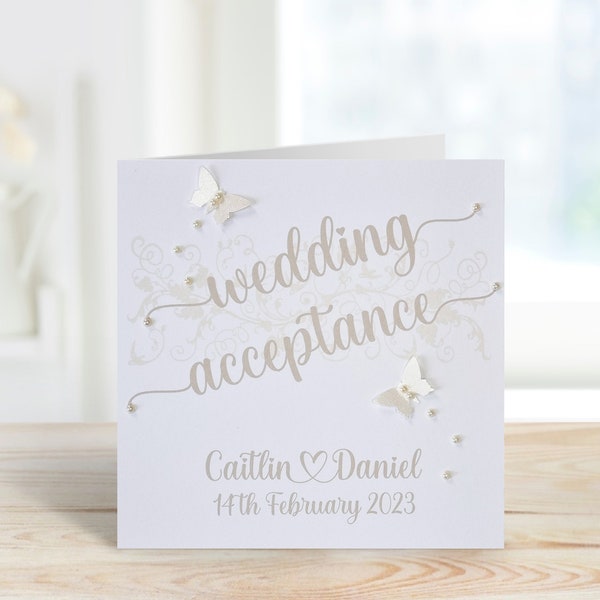 Wedding Acceptance Card - Etsy UK