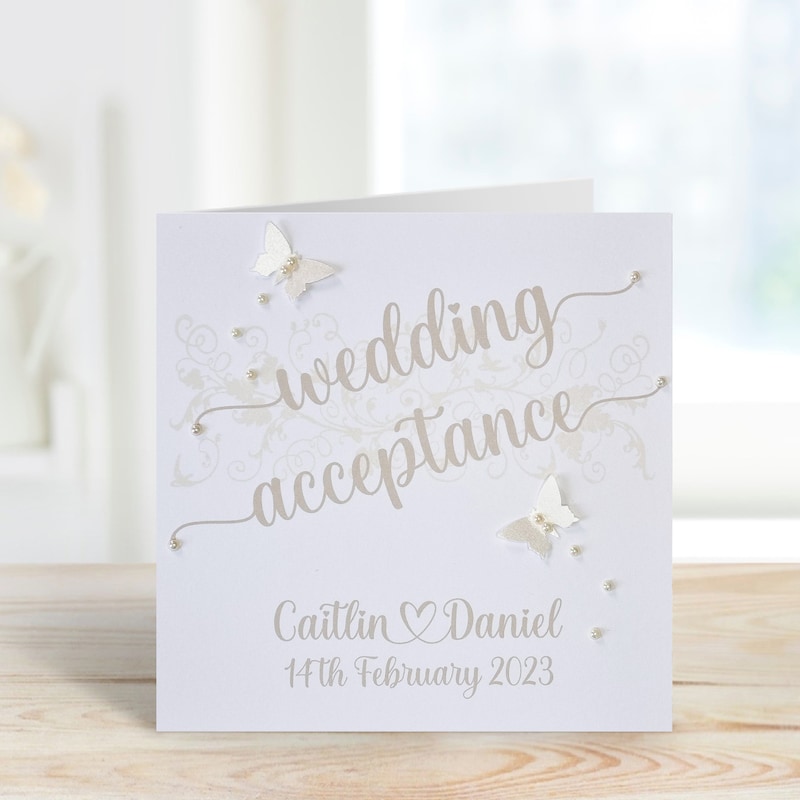 Wedding Acceptance Card - Etsy UK