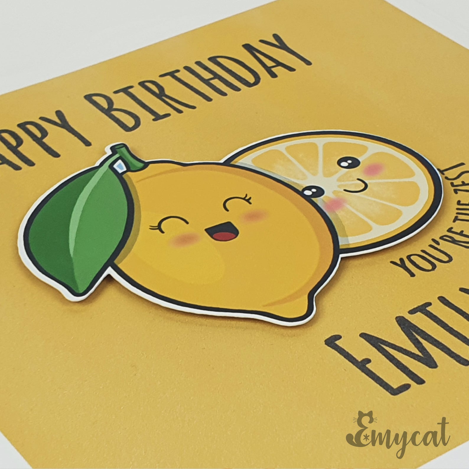 Personalised Lemon Birthday Card You're the Zest Birthday - Etsy