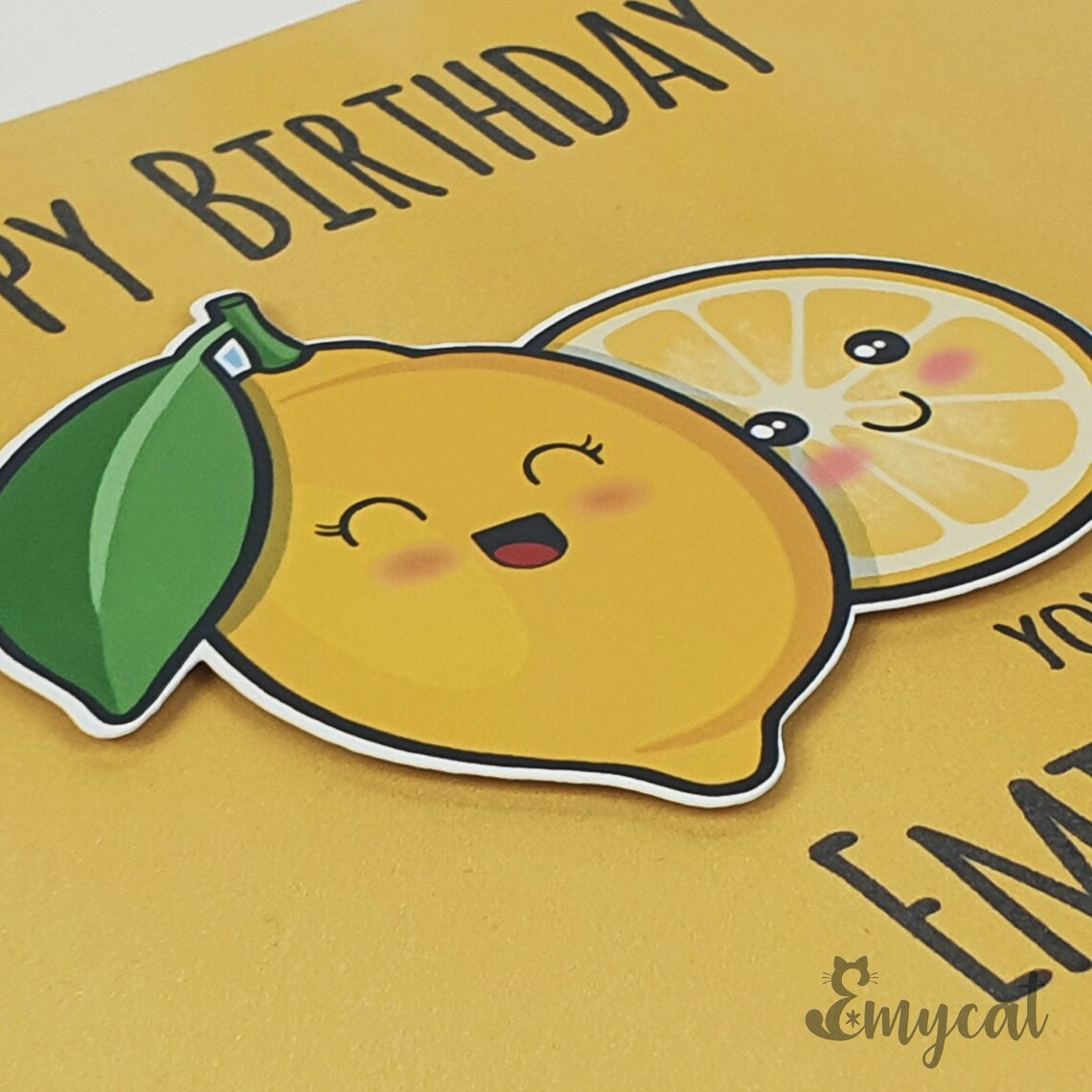 Personalised Lemon Birthday Card You're the Zest Birthday - Etsy