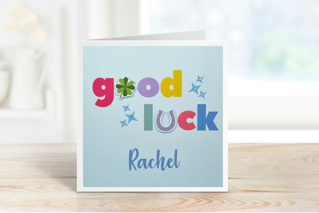 Personalised Handmade Good Luck Card Personalised New Job Good Luck ...