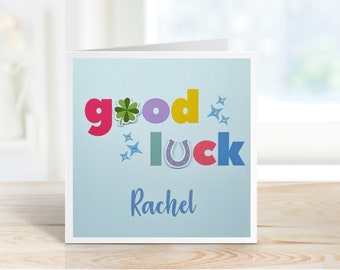 Personalised Handmade Good Luck Card - Etsy UK
