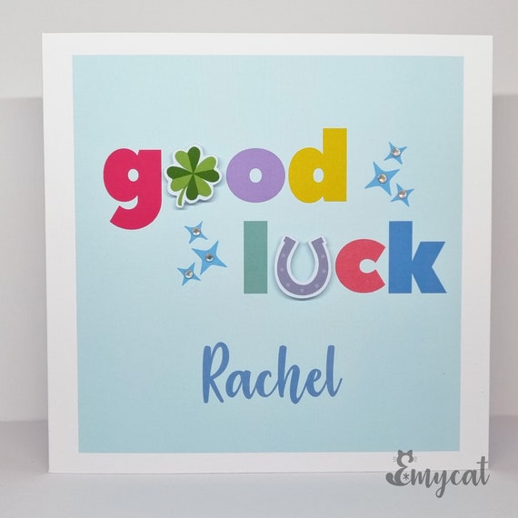 Personalised Handmade Good Luck Card Free UK P&P | Etsy
