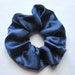 Navy Blue Satin Hair Scrunchie | Etsy