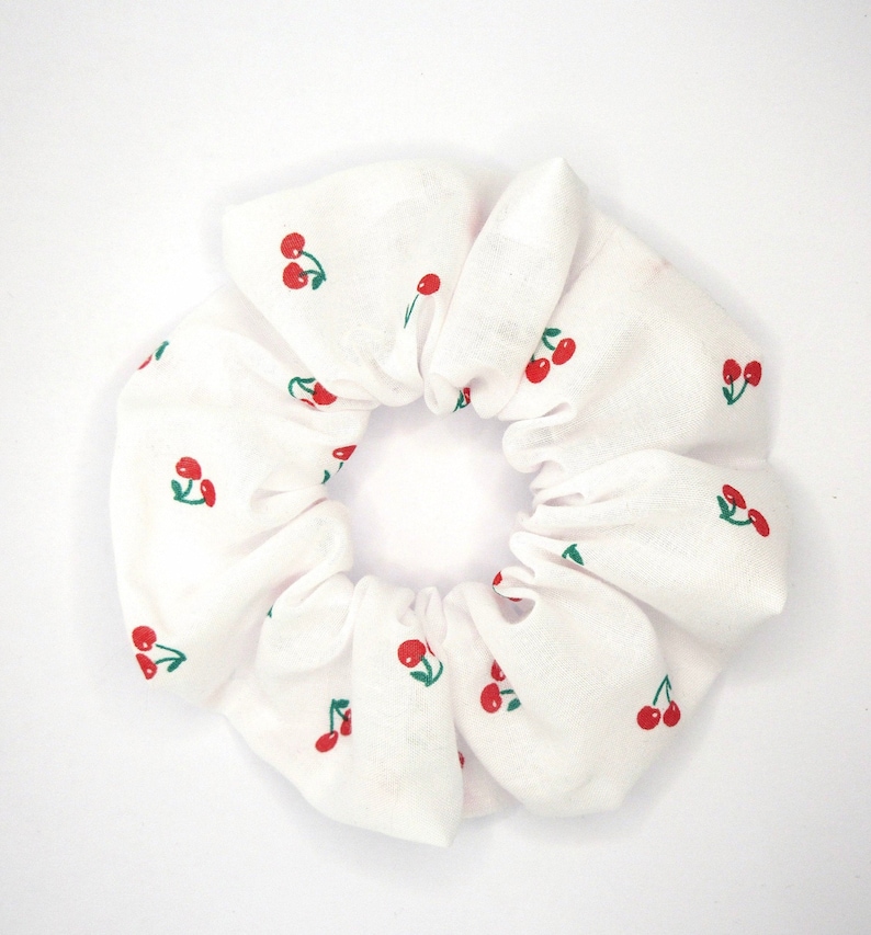 Red and White Mini Cherry Print Scrunchie - Etsy