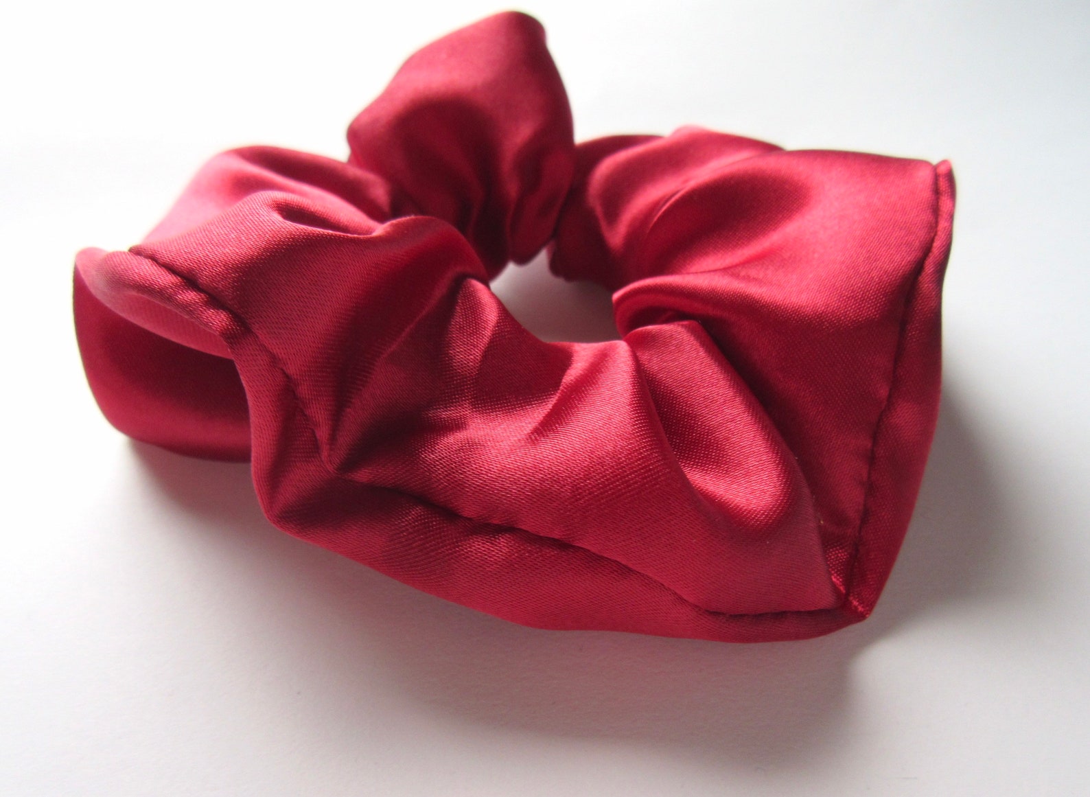 Burgundy Red Satin Hair Scrunchie - Etsy