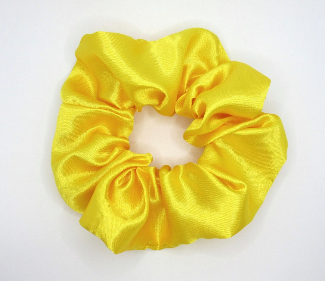 Bright Sunshine Yellow Satin Hair Scrunchie - Etsy