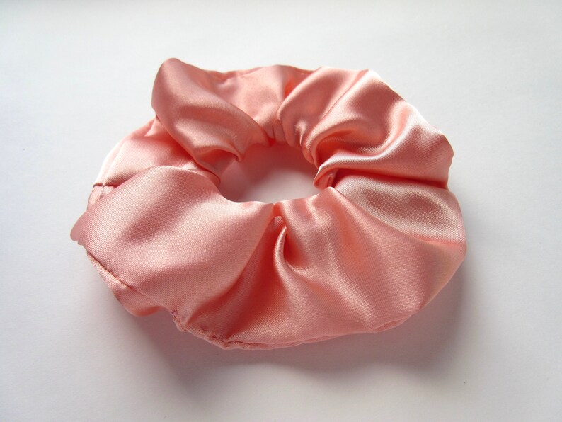 Pastel Peach Pink Satin Hair Scrunchie - Etsy