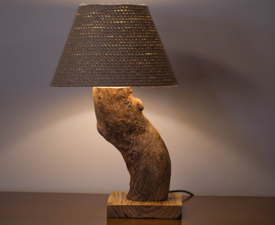 Olive Wood Lamp,handmade Wood Lights.,rustic Lamp,driftwood Lamp,table ...