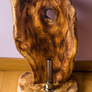 Olive Wood Floor Lamp,sculpture Wood Lamp,.handmade Light,decoration ...