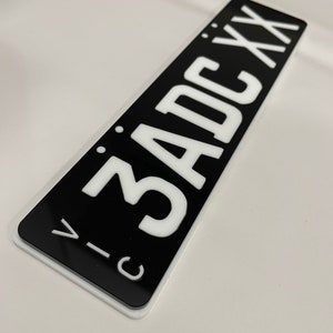 Set of Two Acrylic Personalised Dual Layer Number Plates | Car | Rego ...