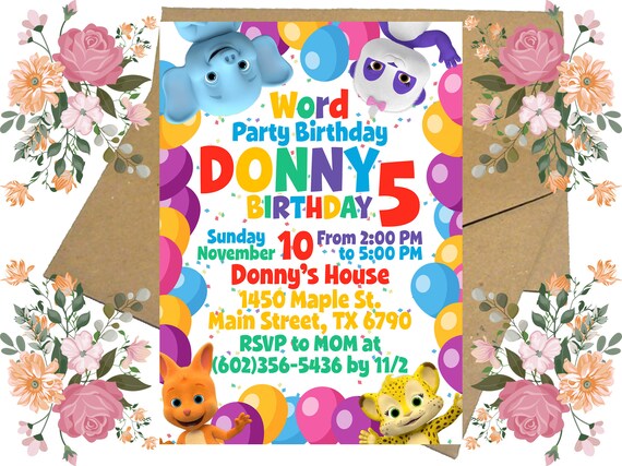 Word Party Invitation Word Party Birthday Word Party Party | Etsy