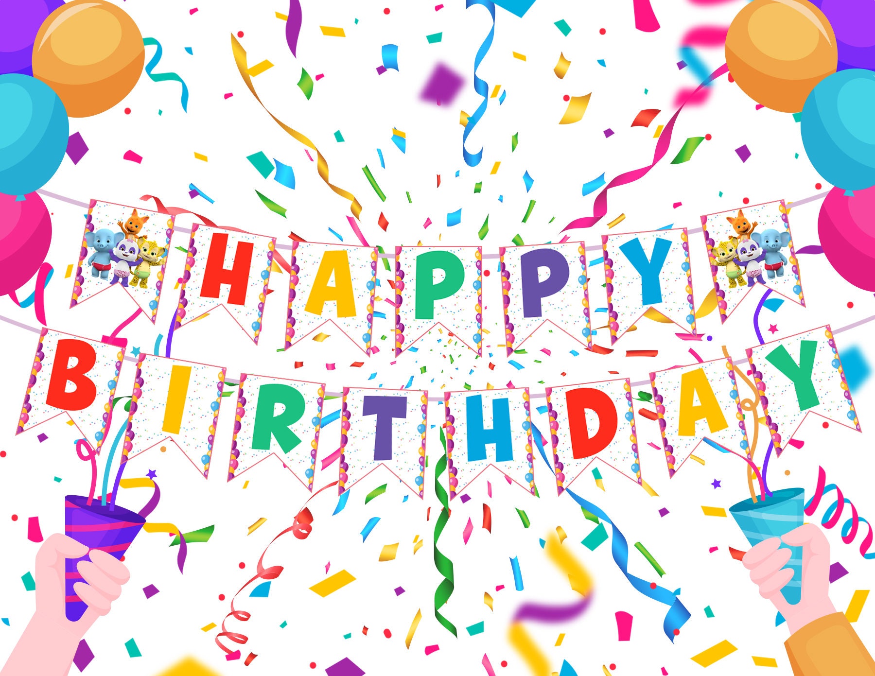 Word Party Birthday Banner, Word Party Banner, Word Party Favors ...