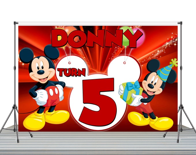 Mickey Mouse Backdrop, Mickey Mouse Photo Booth Frame, PRINTABLE Mickey ...