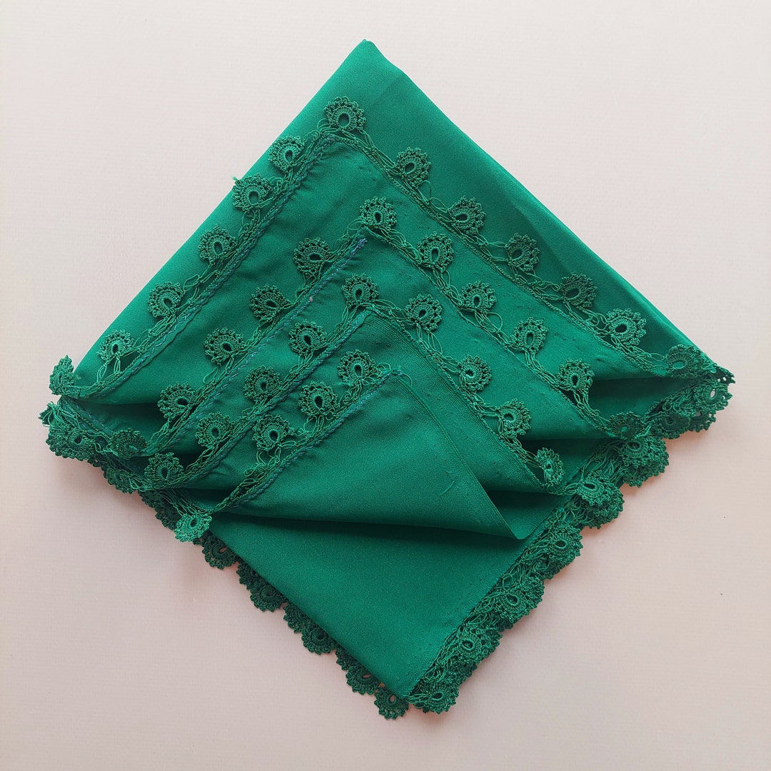 Vintage Large Turkish Scarf With Crochet Lace OYA - Traditional Turkish ...