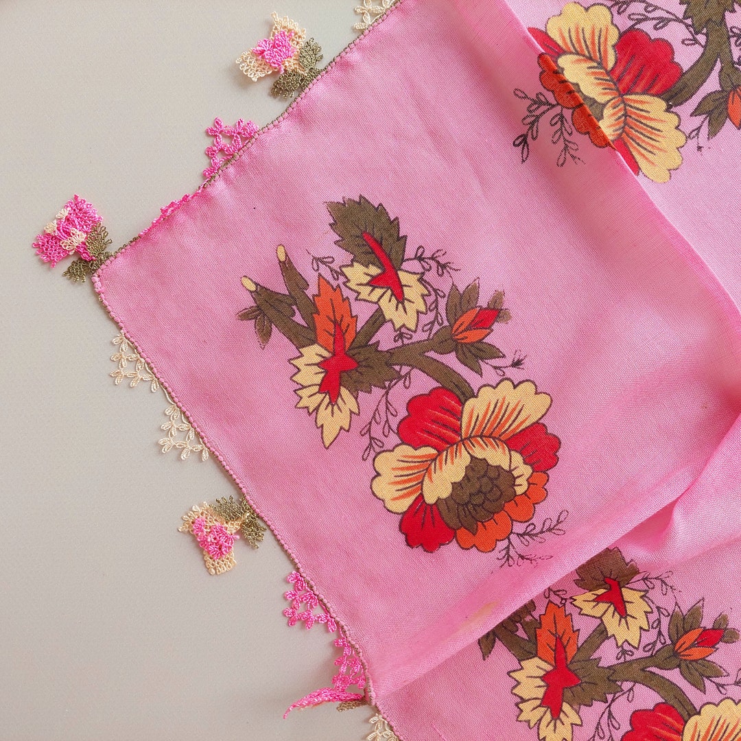 SILK Needle Lace Oya With Vintage Flower Turkish Oya Scarf ...