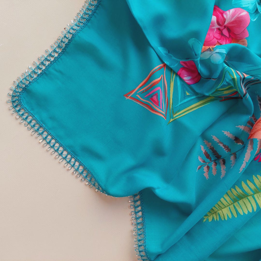 Vintage Flower Turkish Oya Scarf With Needle Lace - Traditional Turkish ...