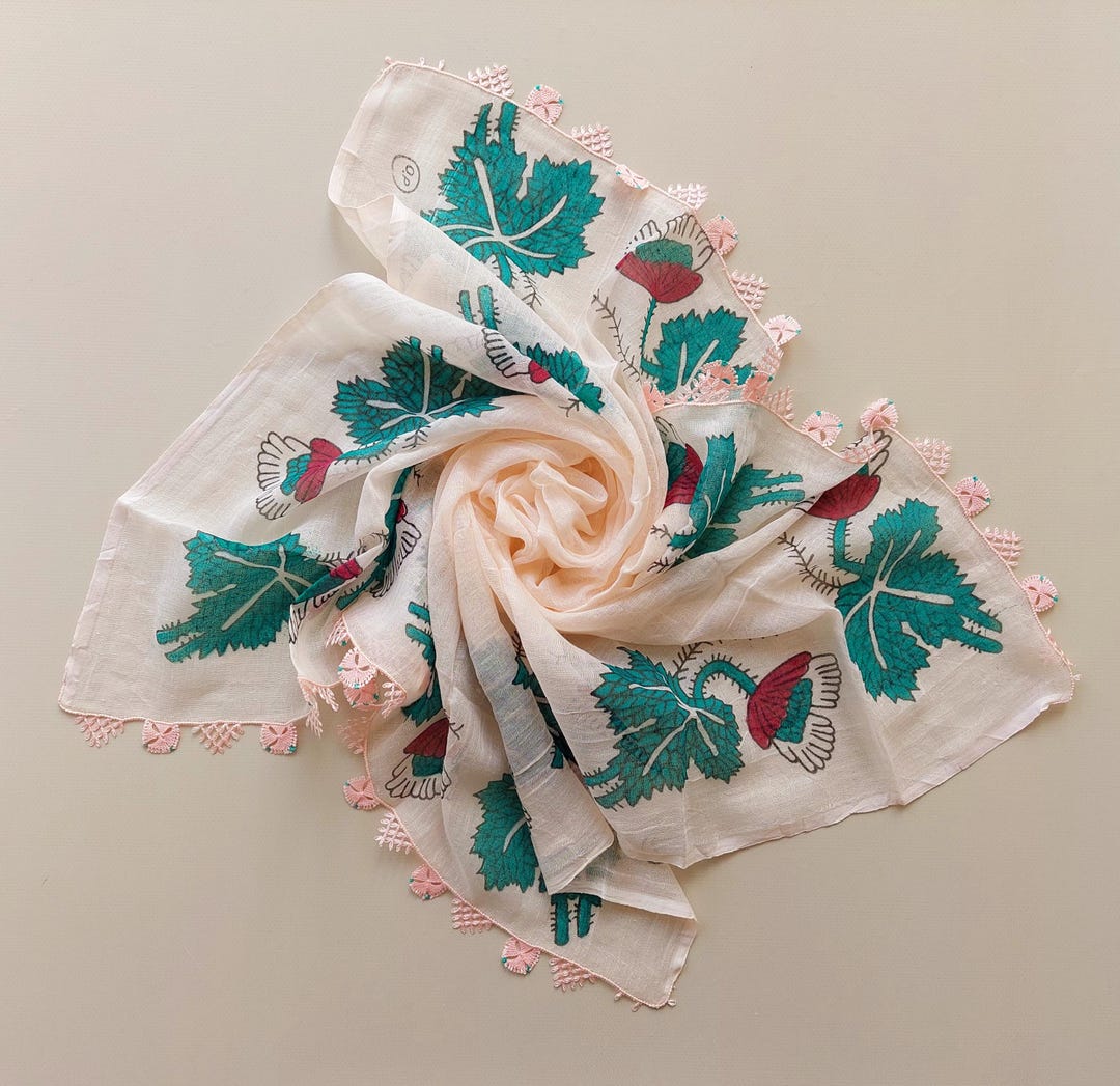 Antique Turkish Scarf With Needle Lace OYA - Traditional Turkish ...
