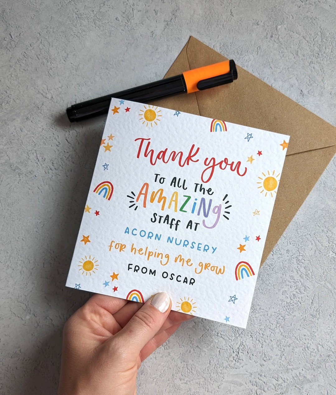 Thank You Nursery Personalised Card | Thank You Primary School ...