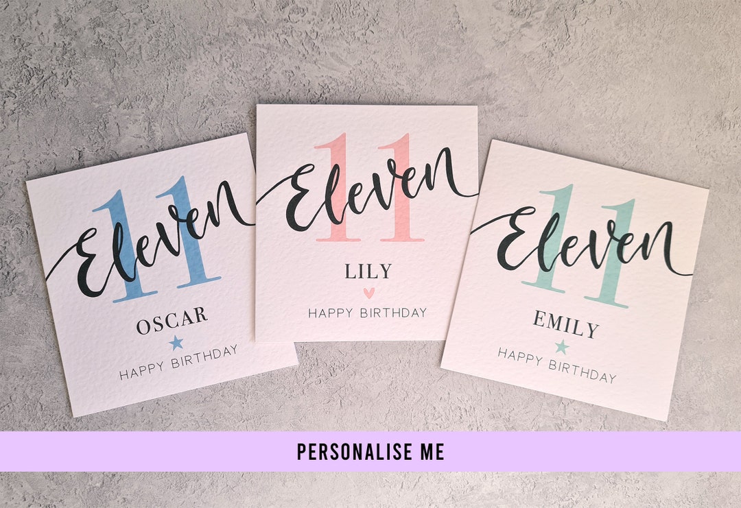 Personalised 11th Birthday Card | 11th Simple Card | Eleven | Age ...