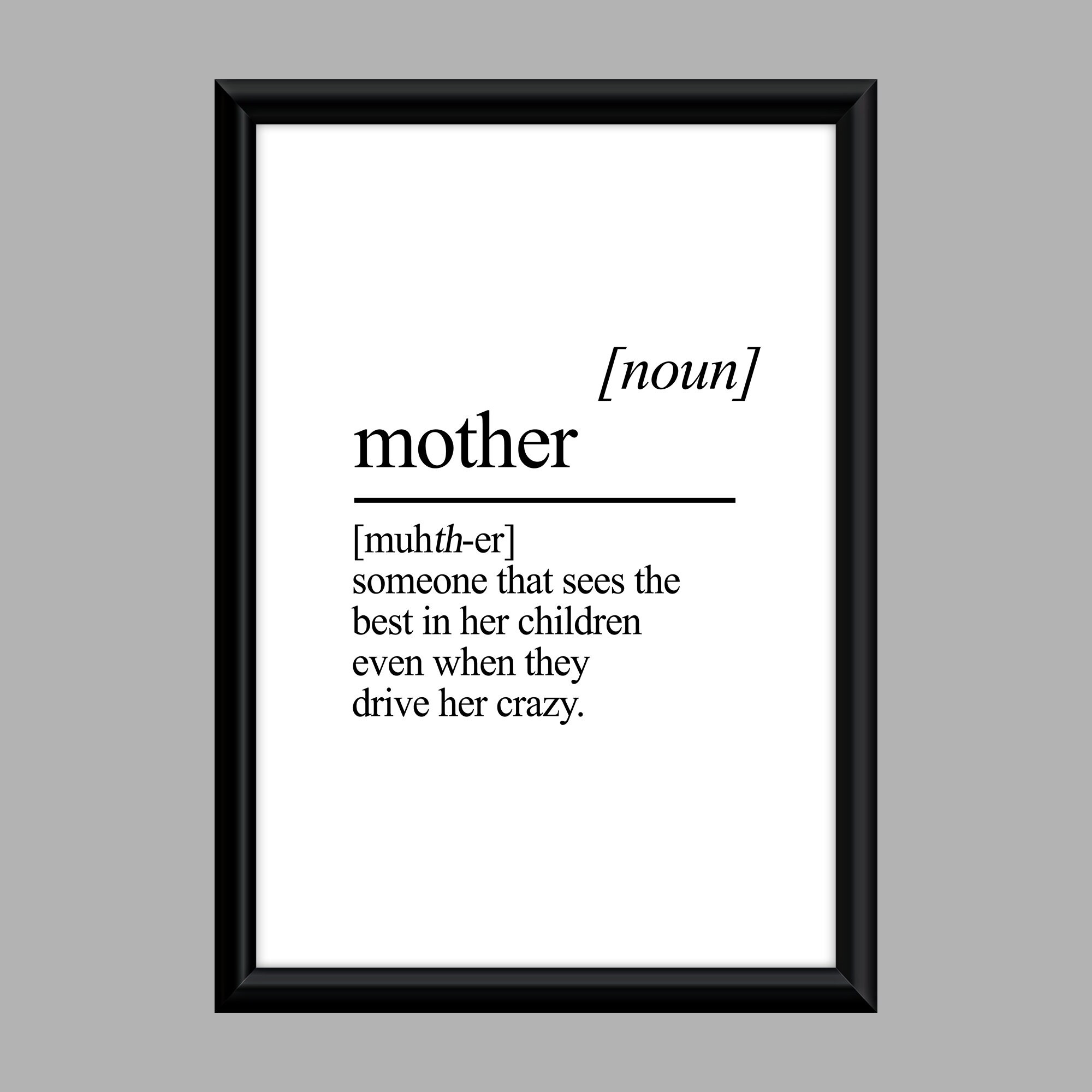 Mum Noun Description Print Mothers Day Gift Print - Etsy.de