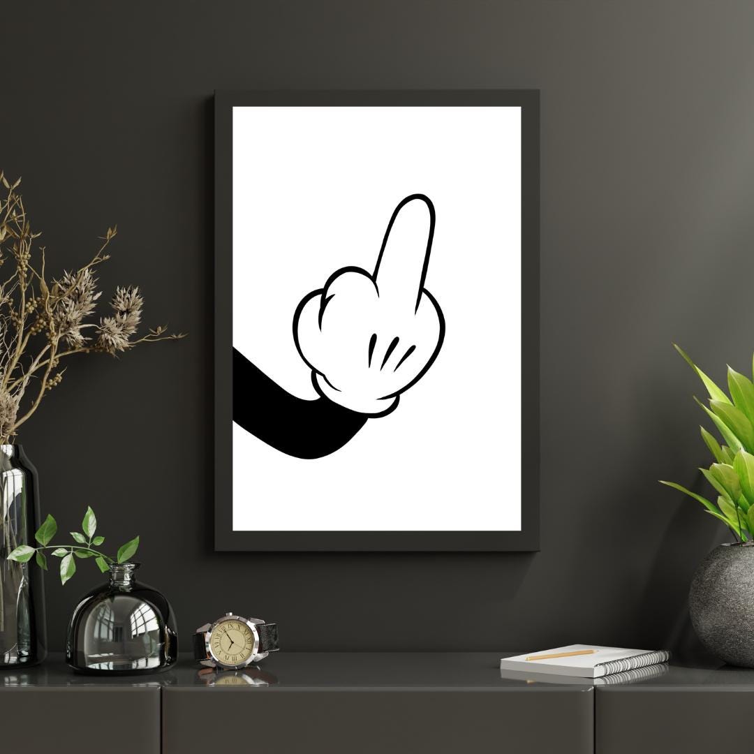 Funny Mickey Mouse Print | Rude Funny Print - Etsy UK