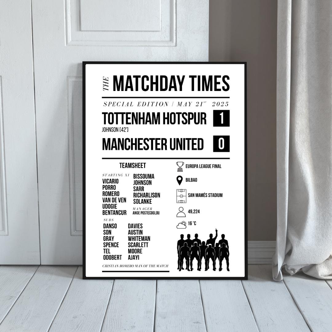 Tottenham Hotspur | DIGITAL DOWNLOAD | Europa League Winners | Print ...