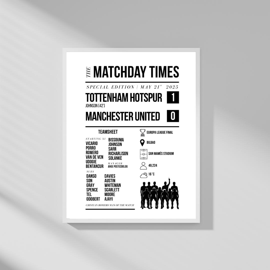 Tottenham Hotspur | DIGITAL DOWNLOAD | Europa League Winners | Print ...