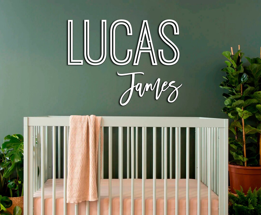 Name Cutouts for Nursery, Stacked Names, Last Name Sign for Wall ...