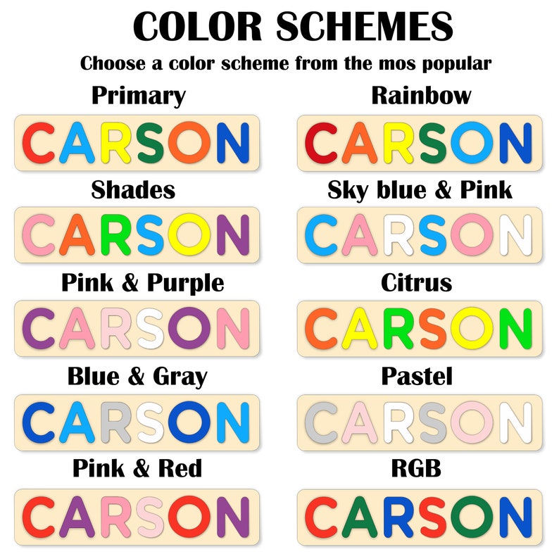 Wooden Personalized Two Name Puzzle 1st Birthday Gift Toys for | Etsy