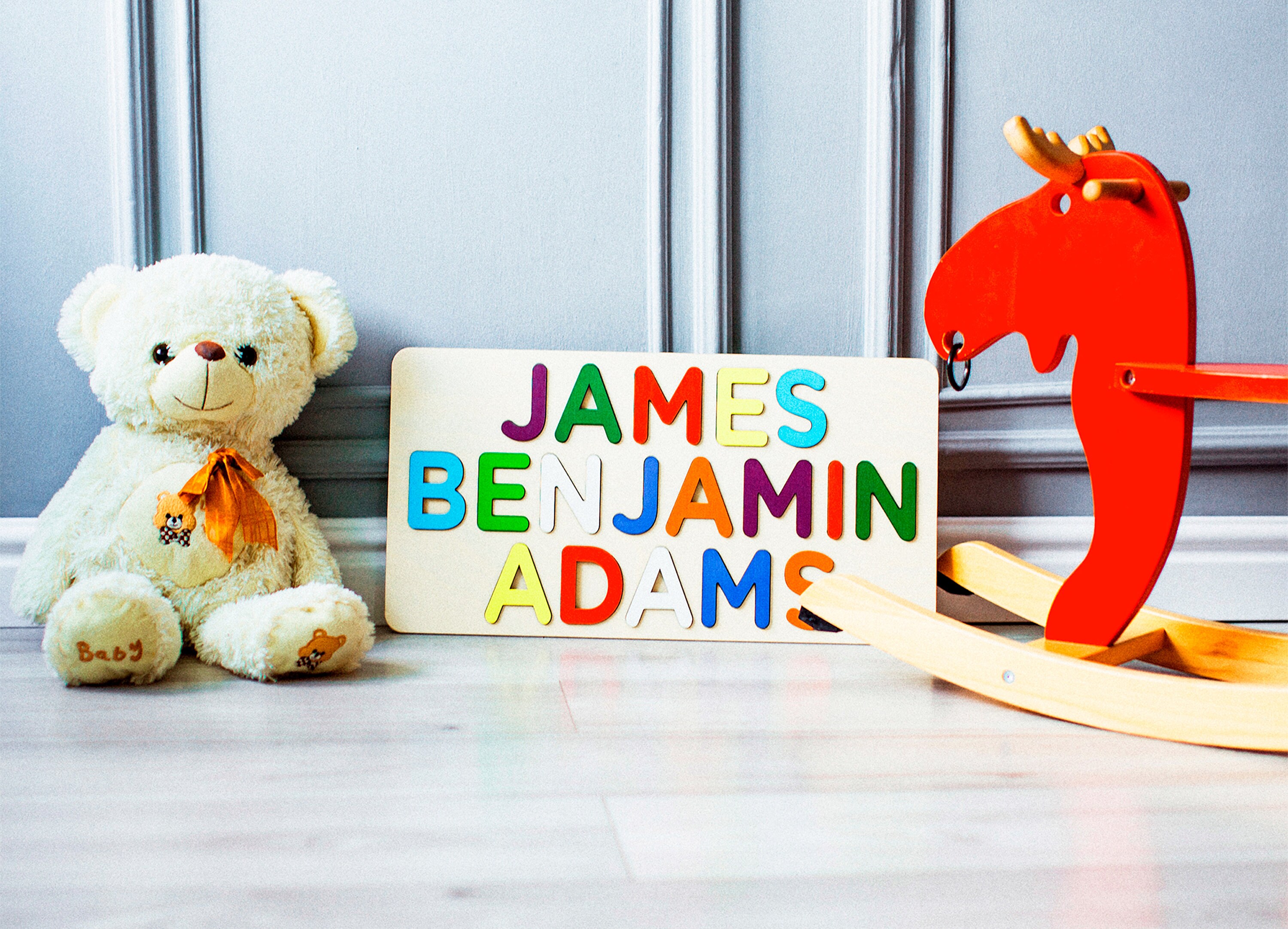 Custom Three Name Puzzle Gift for Kids Babys First Easter | Etsy