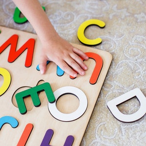 Wooden Alphabet Puzzle, Children’s Games, Educational Learning Toys ...
