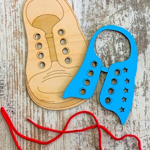 Lacing Toy, Shoe Practice for Kids, Wooden Threading, Activity Toy Baby ...