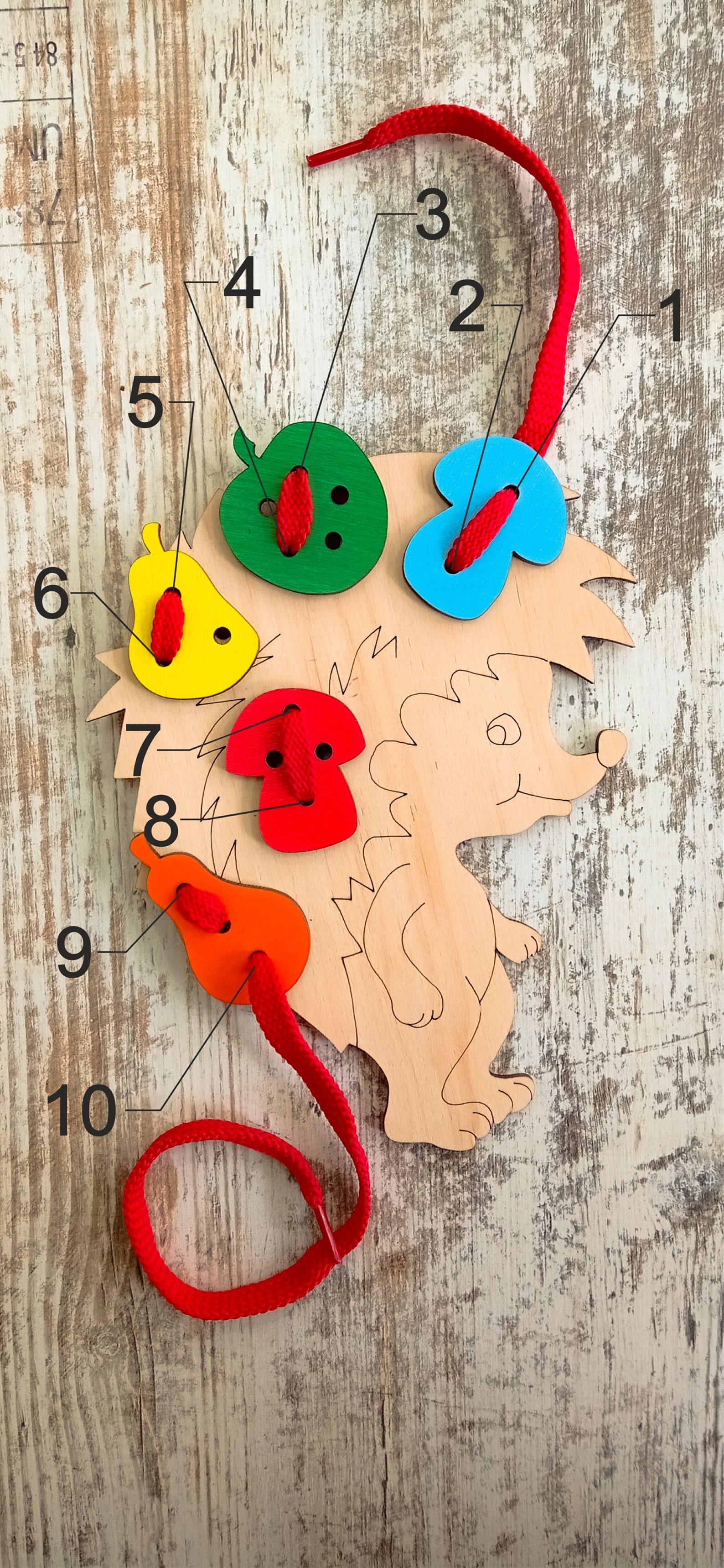 Lacing Toy Wooden Threading Train Baby Shower Montessori - Etsy