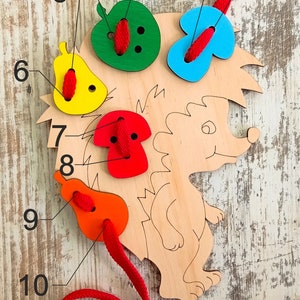 Lacing Toy, Wooden Threading, Train Baby Shower, Montessori Wooden Toys ...