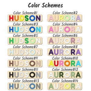 Wooden Personalized Two Name Puzzle 1st Birthday Gift Toys for Toddler ...