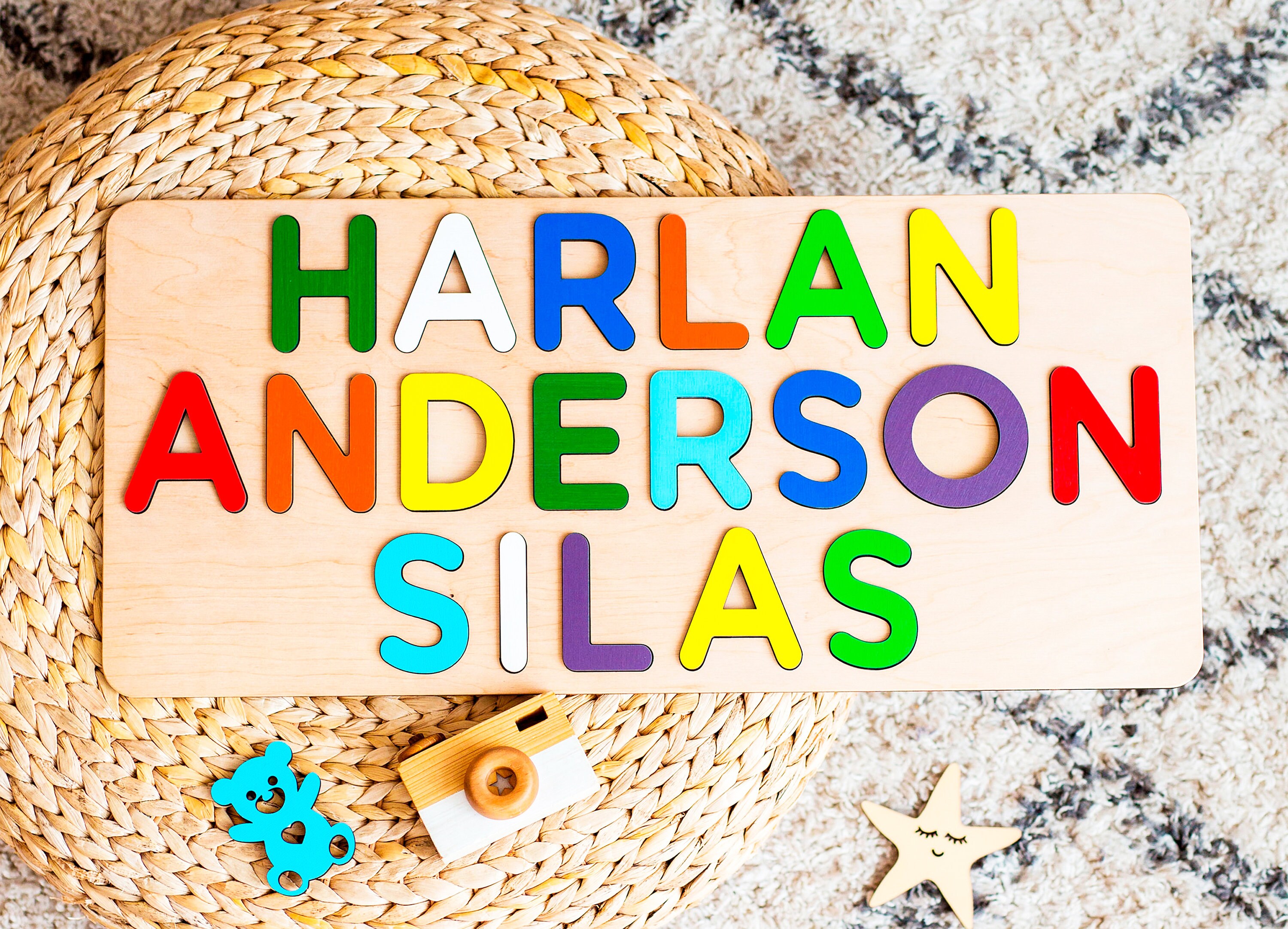 Custom Three Name Puzzle Gift for Kids Babys First Easter | Etsy