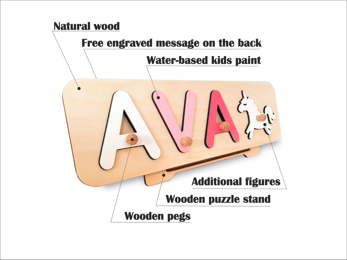 Personalized Name Puzzle Gift Wooden Toys Custom Puzzle - Etsy