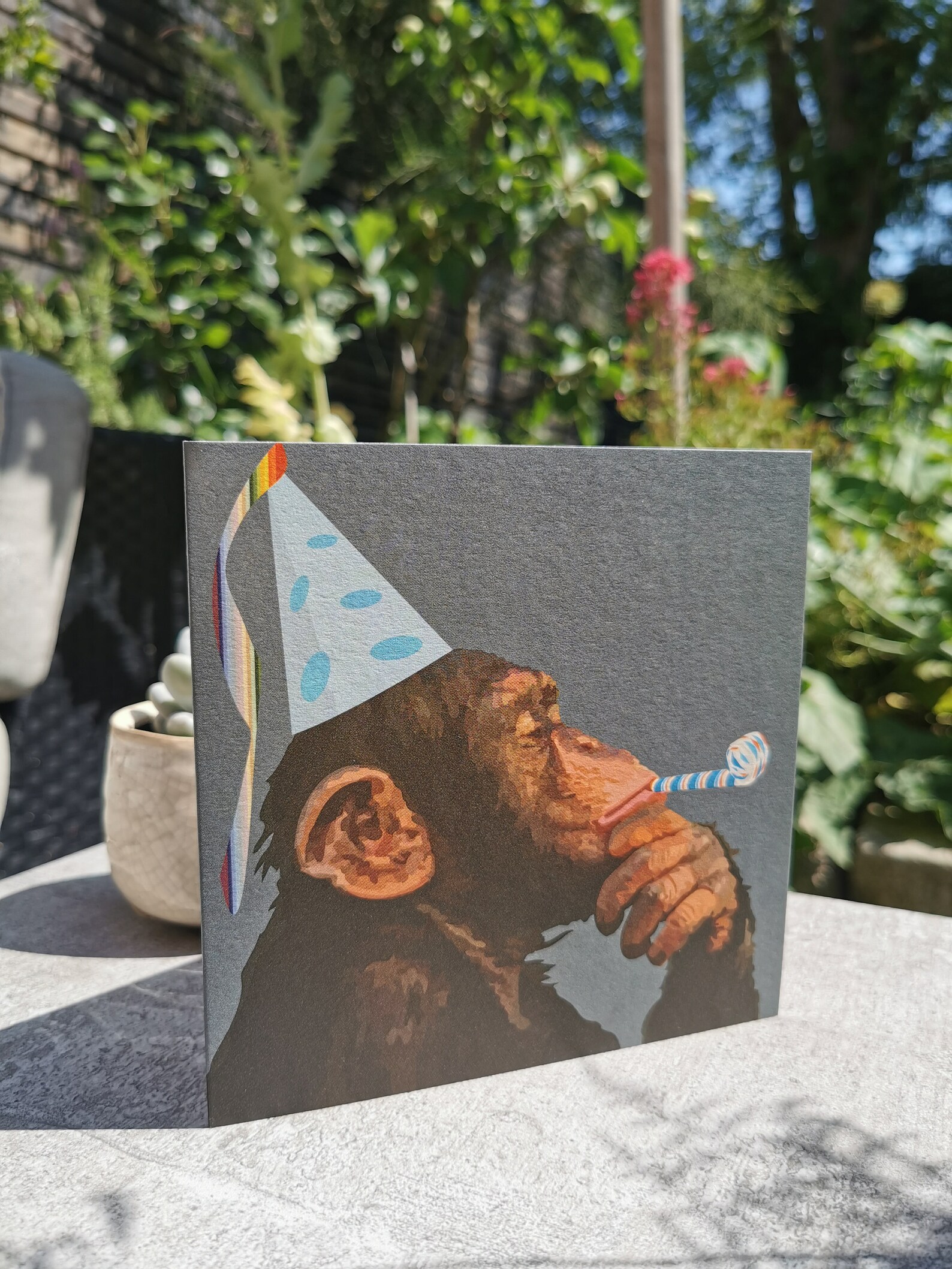 Happy Birthday Chimpanzee Card Party Chimp Chimp Greeting - Etsy