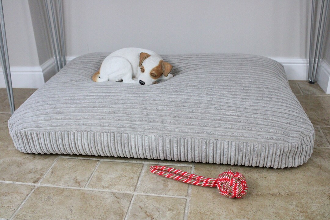 Large Bean Bag Dog Bed, Luxury Beige Dog Mattress Bed, Orthopaedic ...