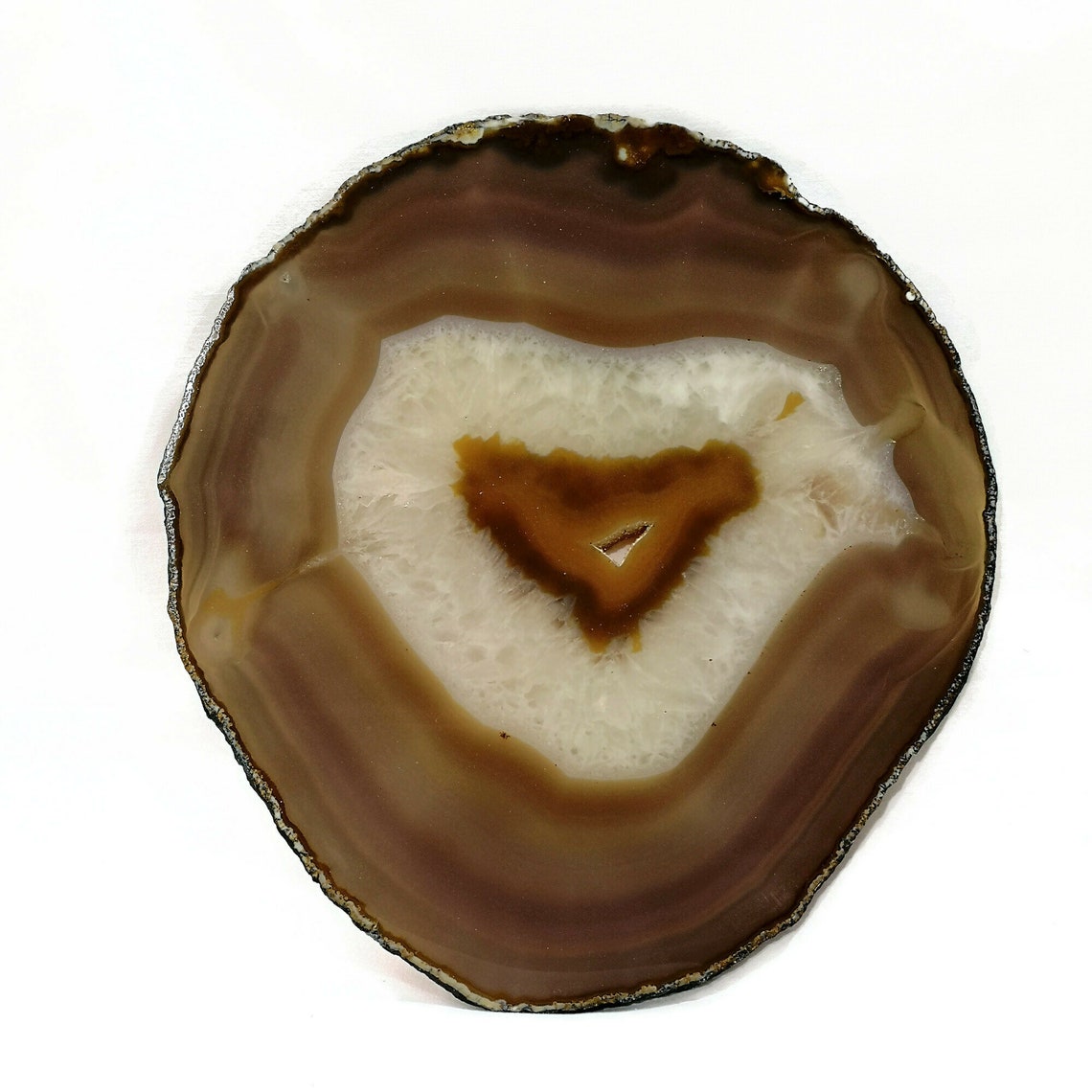 Large Brown Agate Slice, Druzy Brown Agate Geode Slice, Brown Agate ...