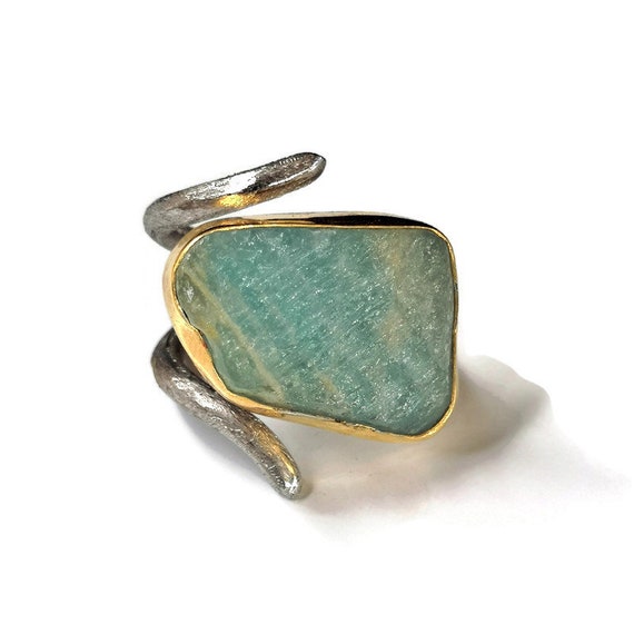 Raw Celestite Ring Handmade Sterling Silver Ring With Natural | Etsy