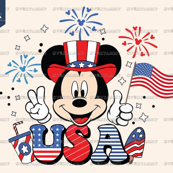 4th of July Mickey - Etsy