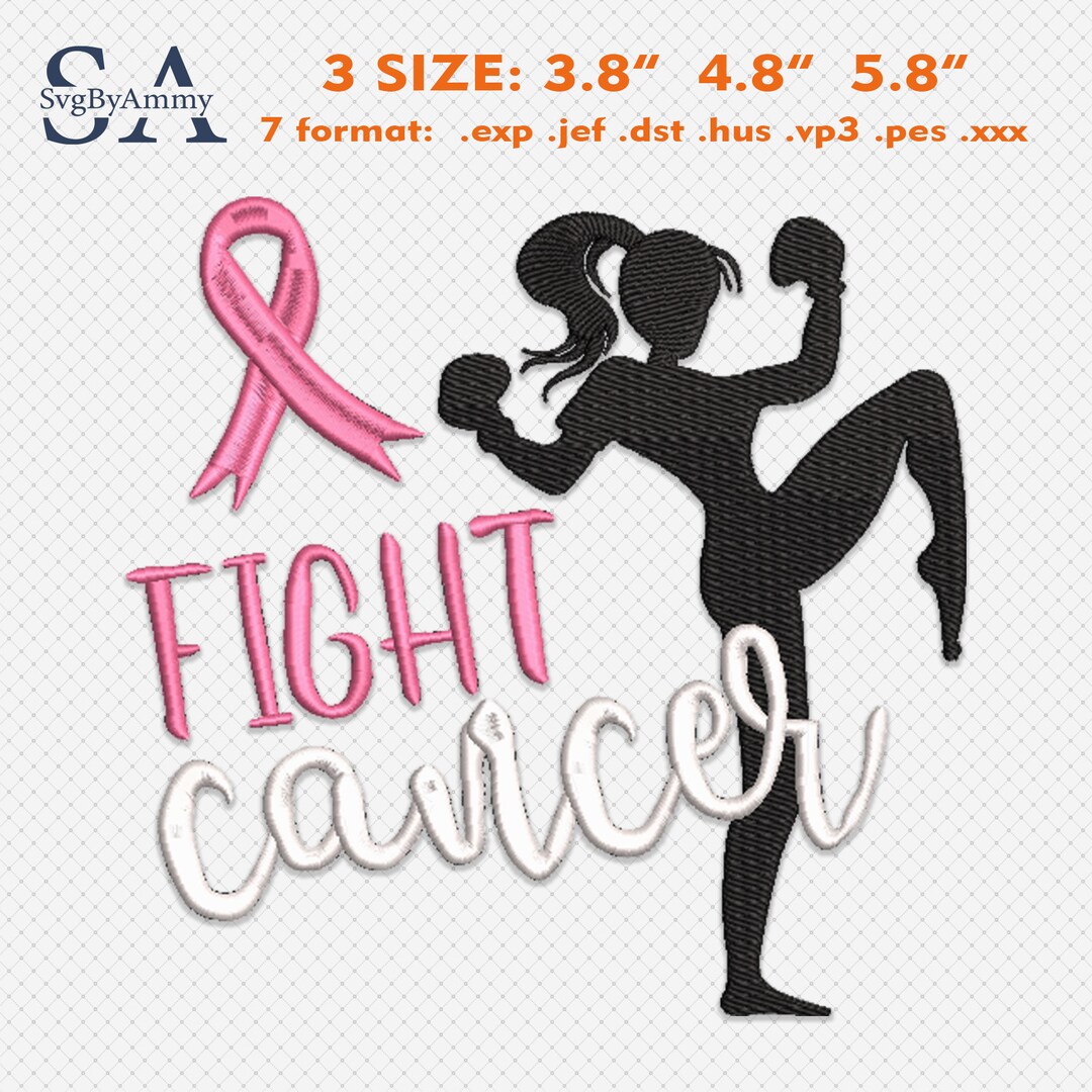 Cancer Awareness Embroidery Design Women Fight Cancer Pink - Etsy