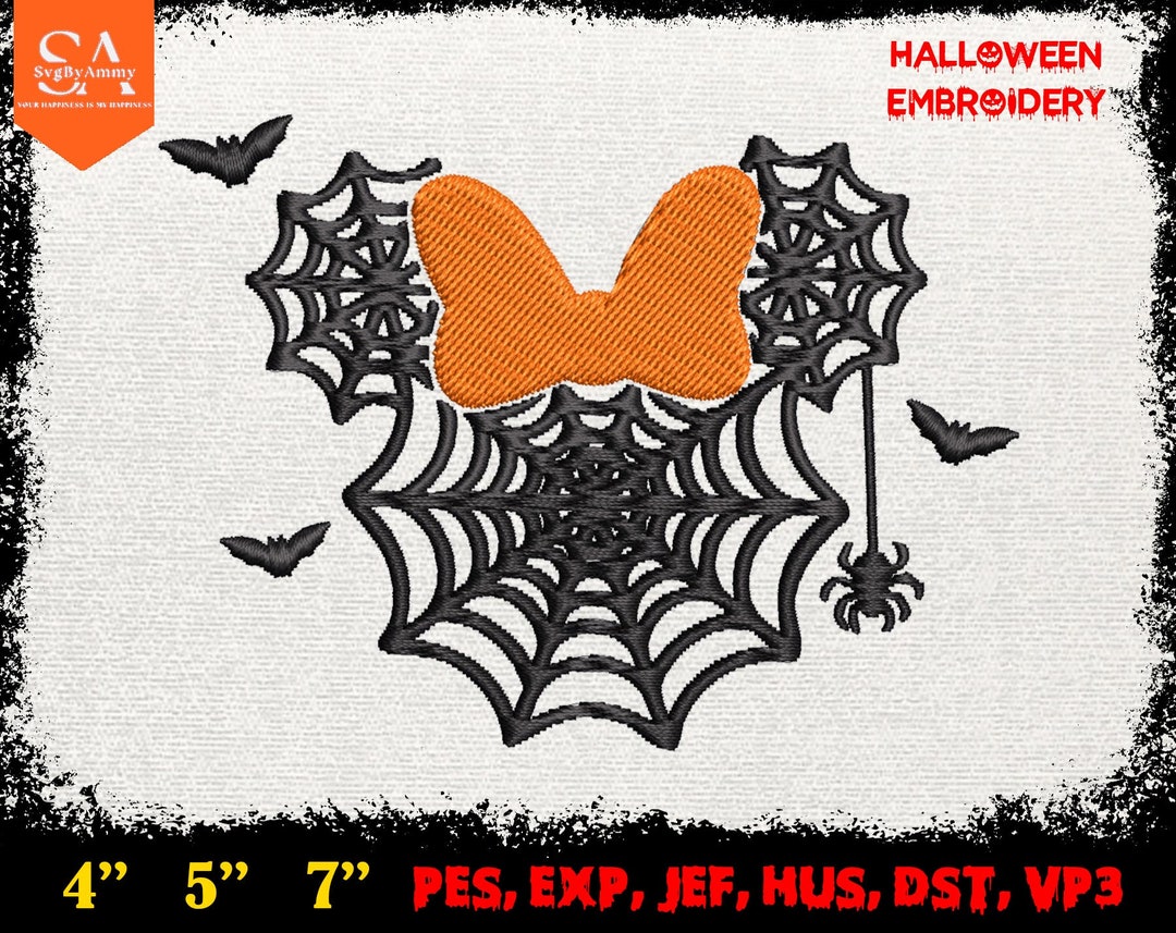 Cartoon Mouse Spider Web Embroidery Design Fall Season Ghost - Etsy